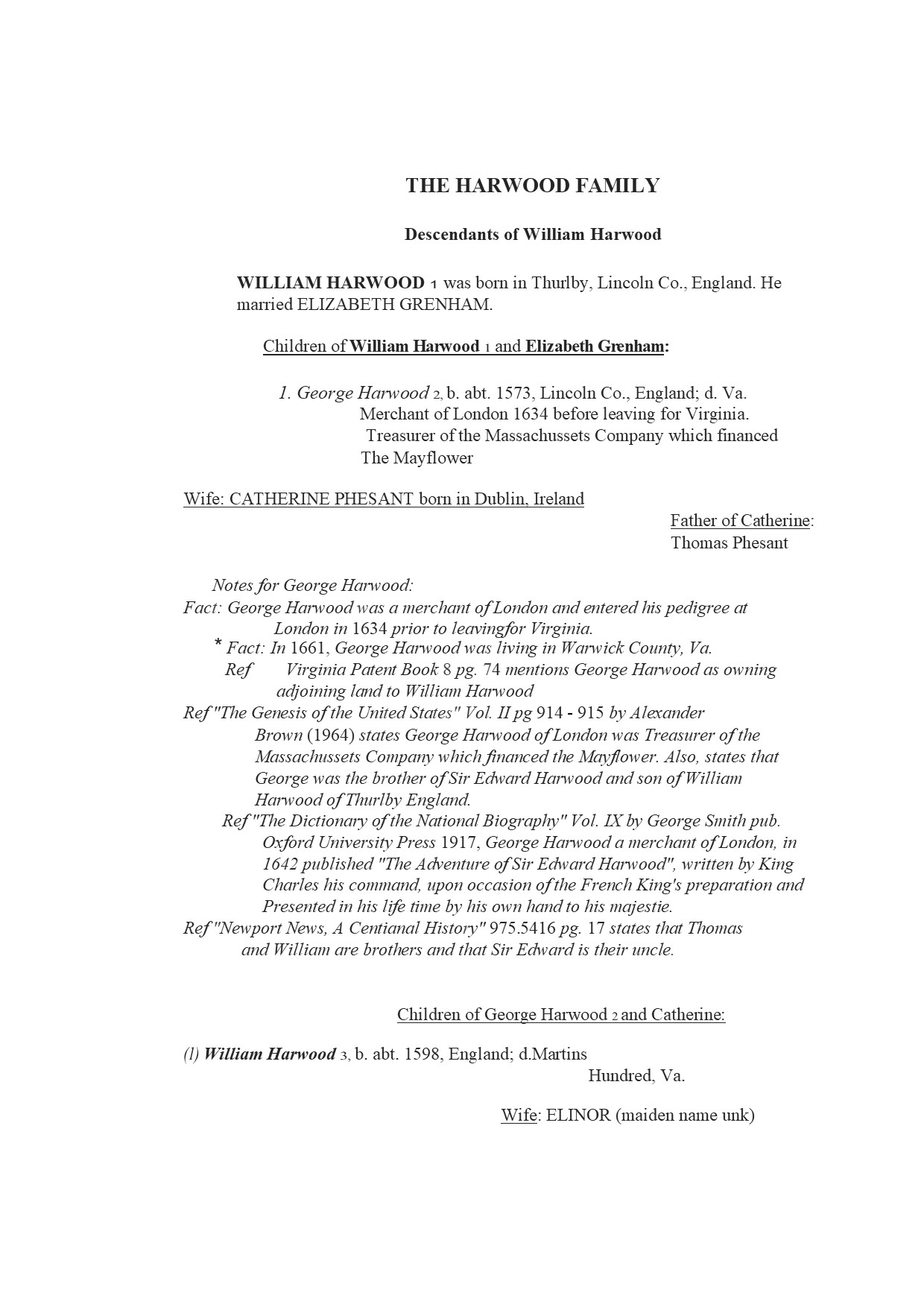 The Harwood Family Tree | Thurlby Village together with Northorpe